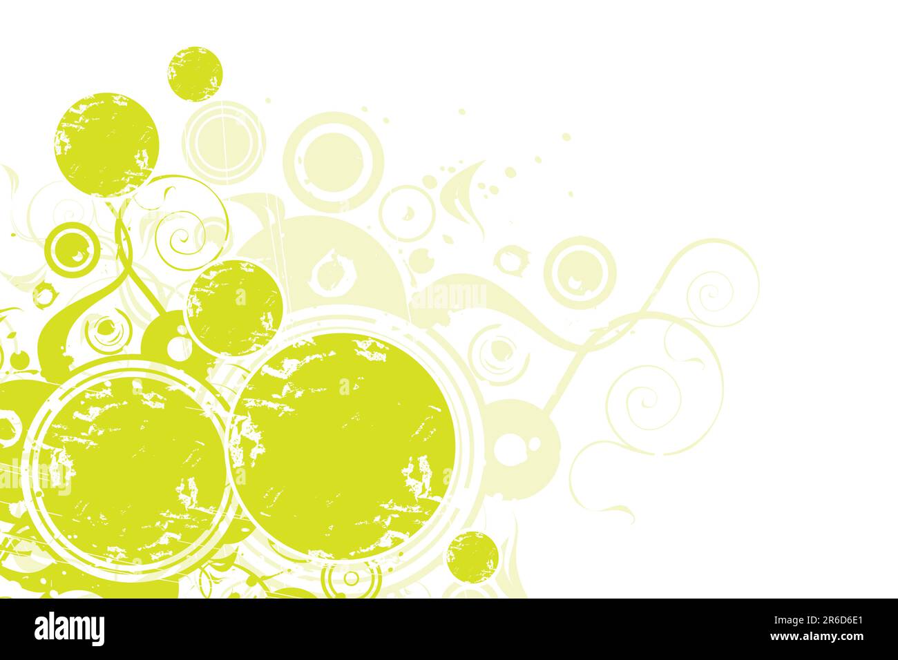 Grungy background with swirls, curvy design elements and circles Stock ...