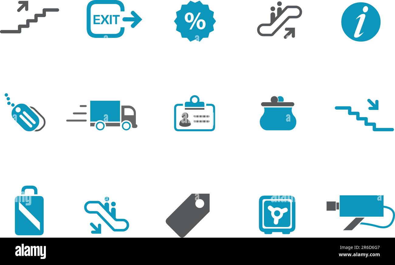 Vector icons pack - Blue Series, mall collection Stock Vector Image ...