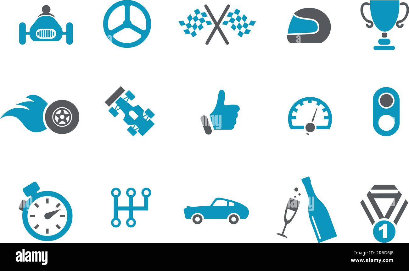 Vector icons pack - Blue Series, racing collection Stock Vector Image ...