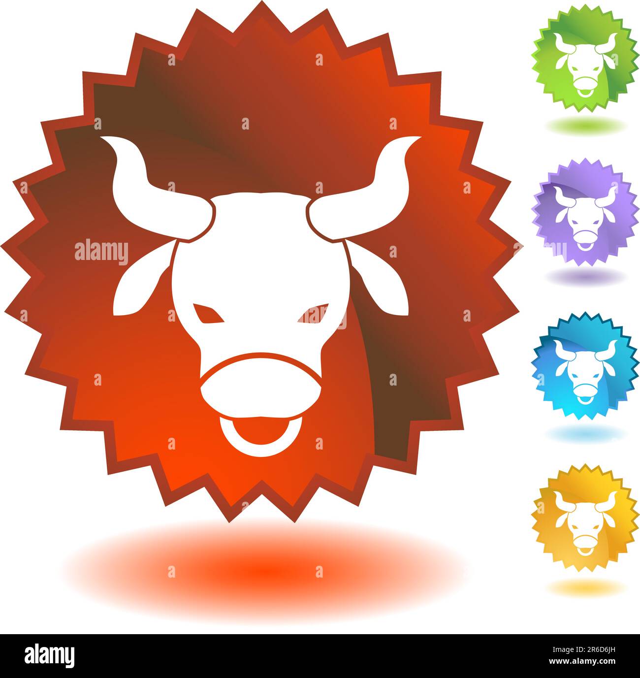 Set of 3D zodiac label icons - Taurus Stock Vector Image & Art - Alamy