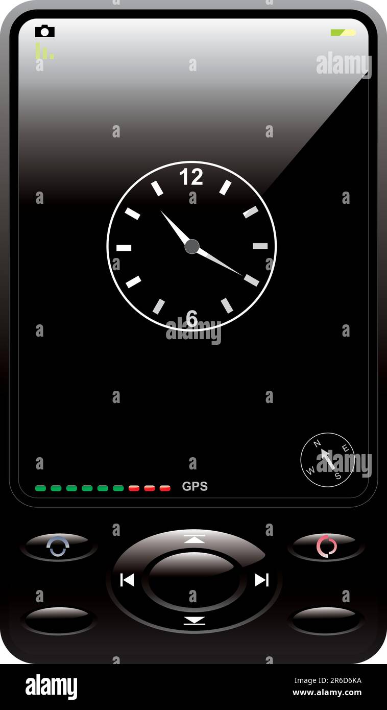 Cell phone model 2, modern style with buttons and larger screen Stock ...