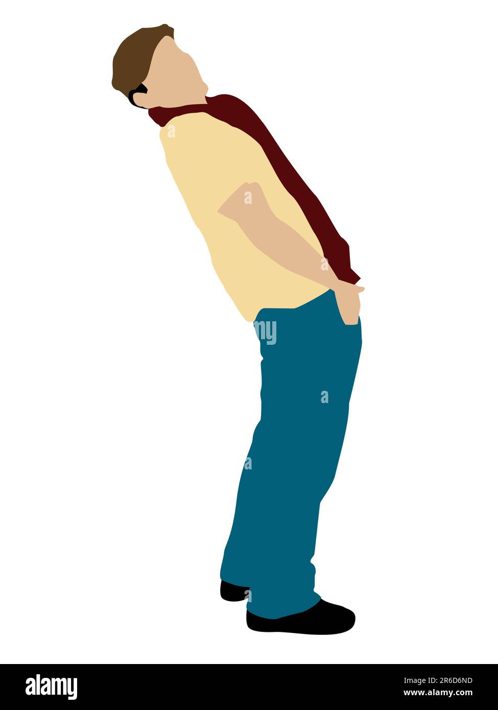 Man Bending His Body On Isolated Background Stock Vector Image And Art Alamy