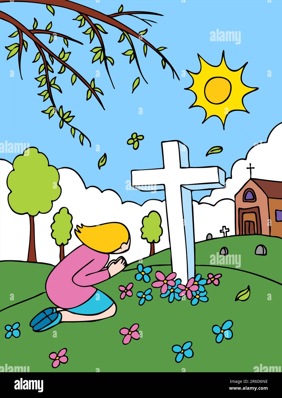 Peaceful cemetery Stock Vector Images - Alamy