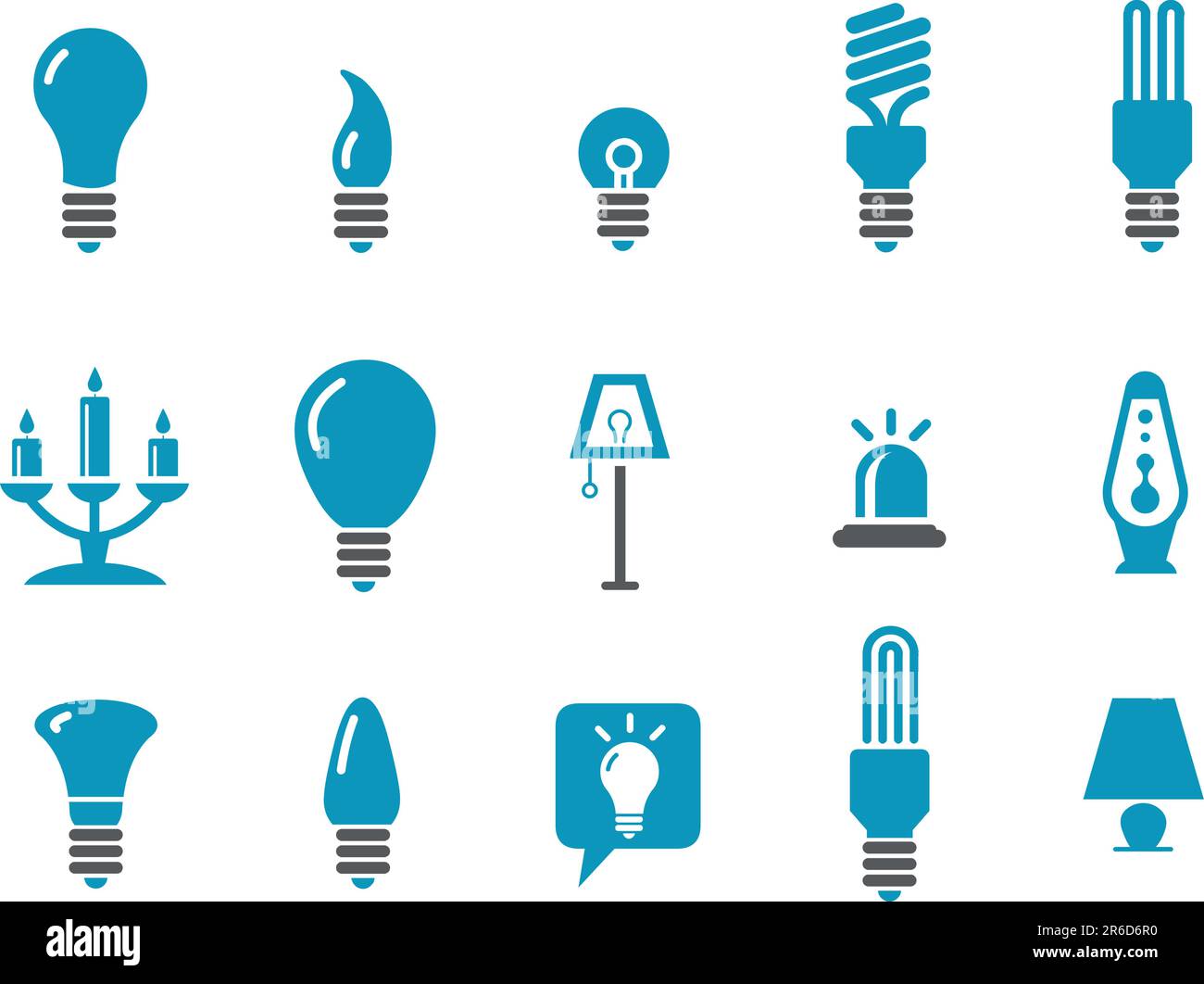 Vector icons pack - Blue Series, lamps collection Stock Vector Image ...