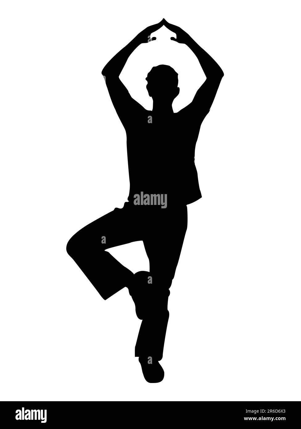 man standing on one leg on isolated background Stock Vector Image & Art ...