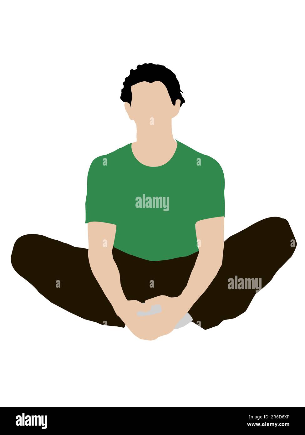 man sitting folding his legs on white background Stock Vector Image ...