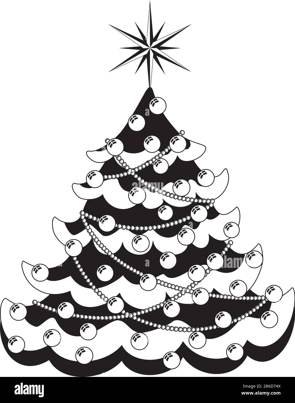 Simple Christmas Tree Drawing Black And White