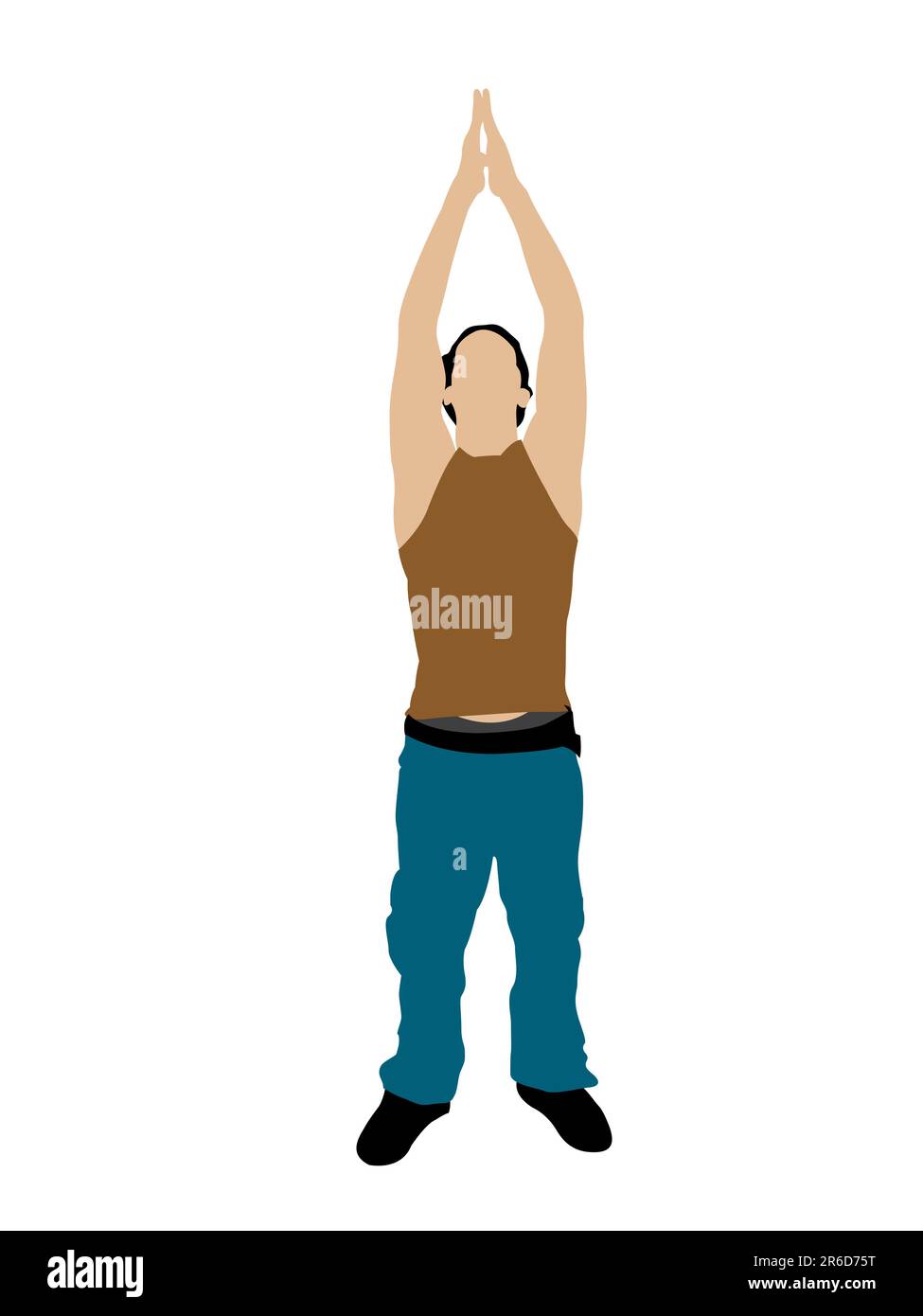 Stretching his arms upward Stock Vector Images - Alamy