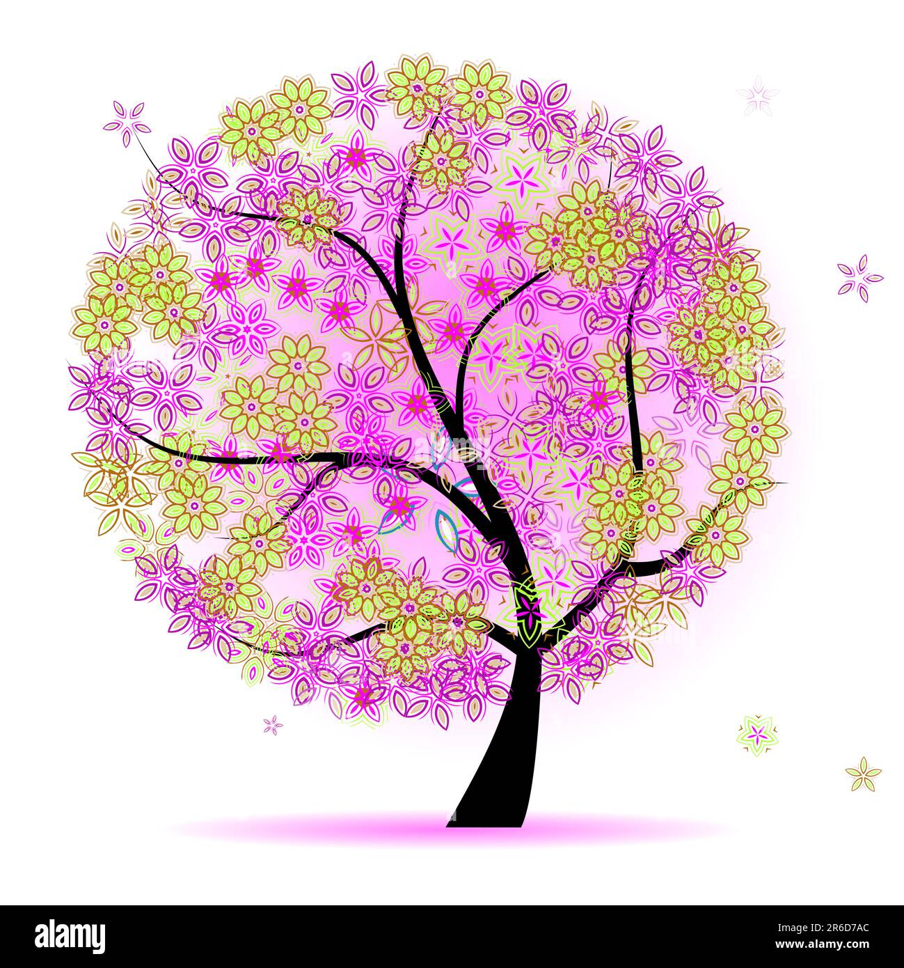 Floral tree beautiful Stock Vector Image & Art - Alamy
