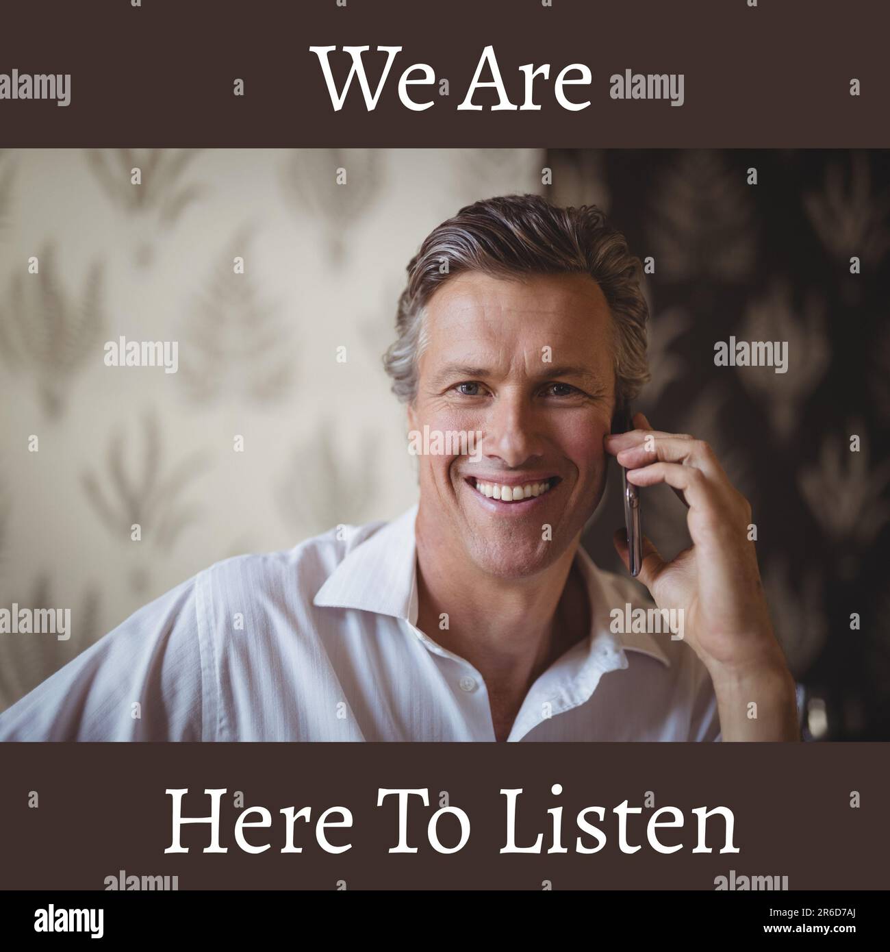 Portrait handsome man talking hi-res stock photography and images - Alamy