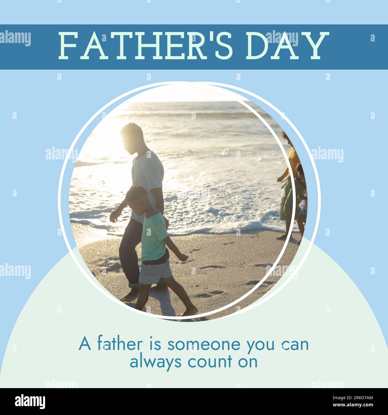 Composite of father's day text and african american father and son ...