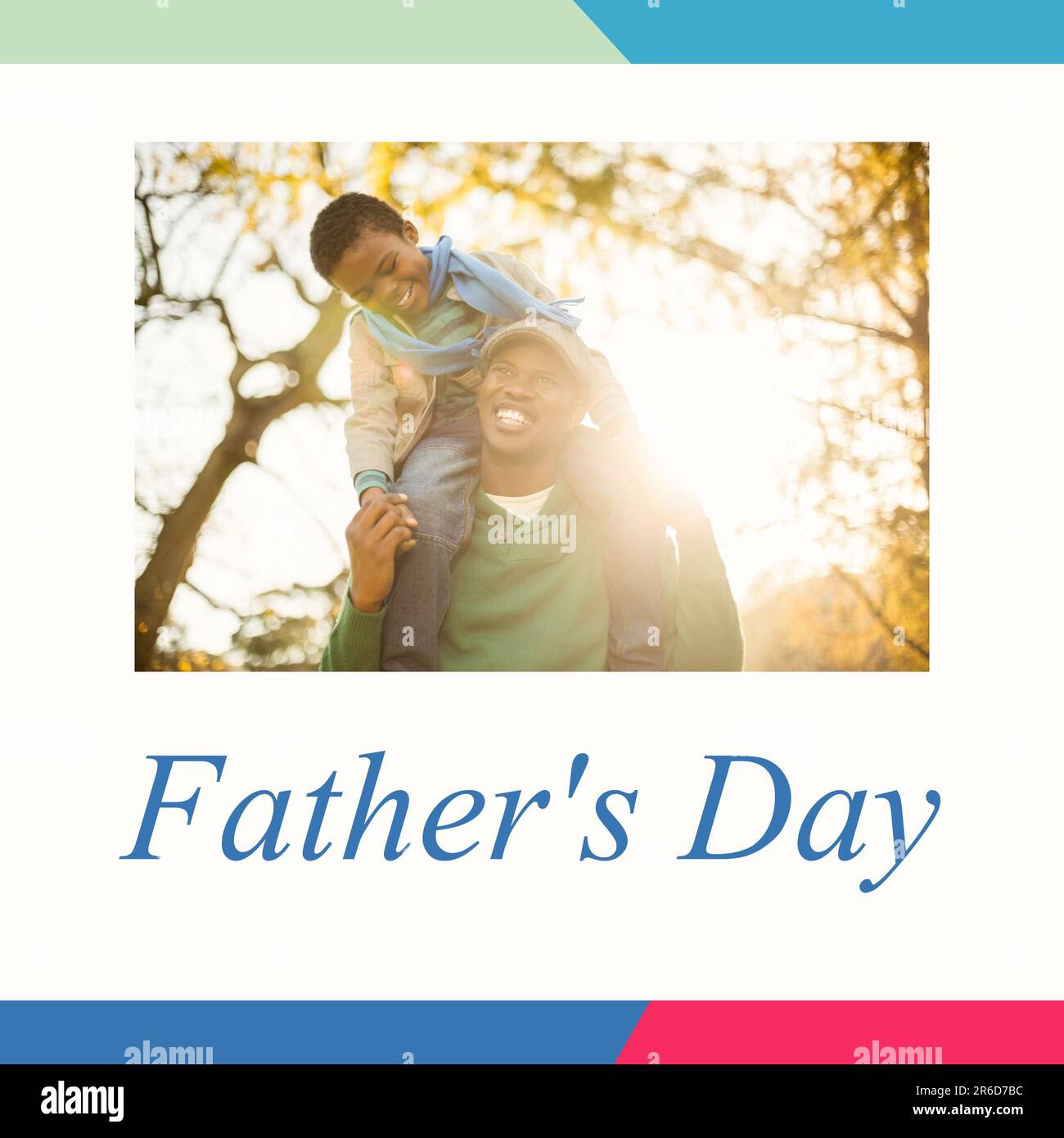 Composite of father's day text and happy african american father ...