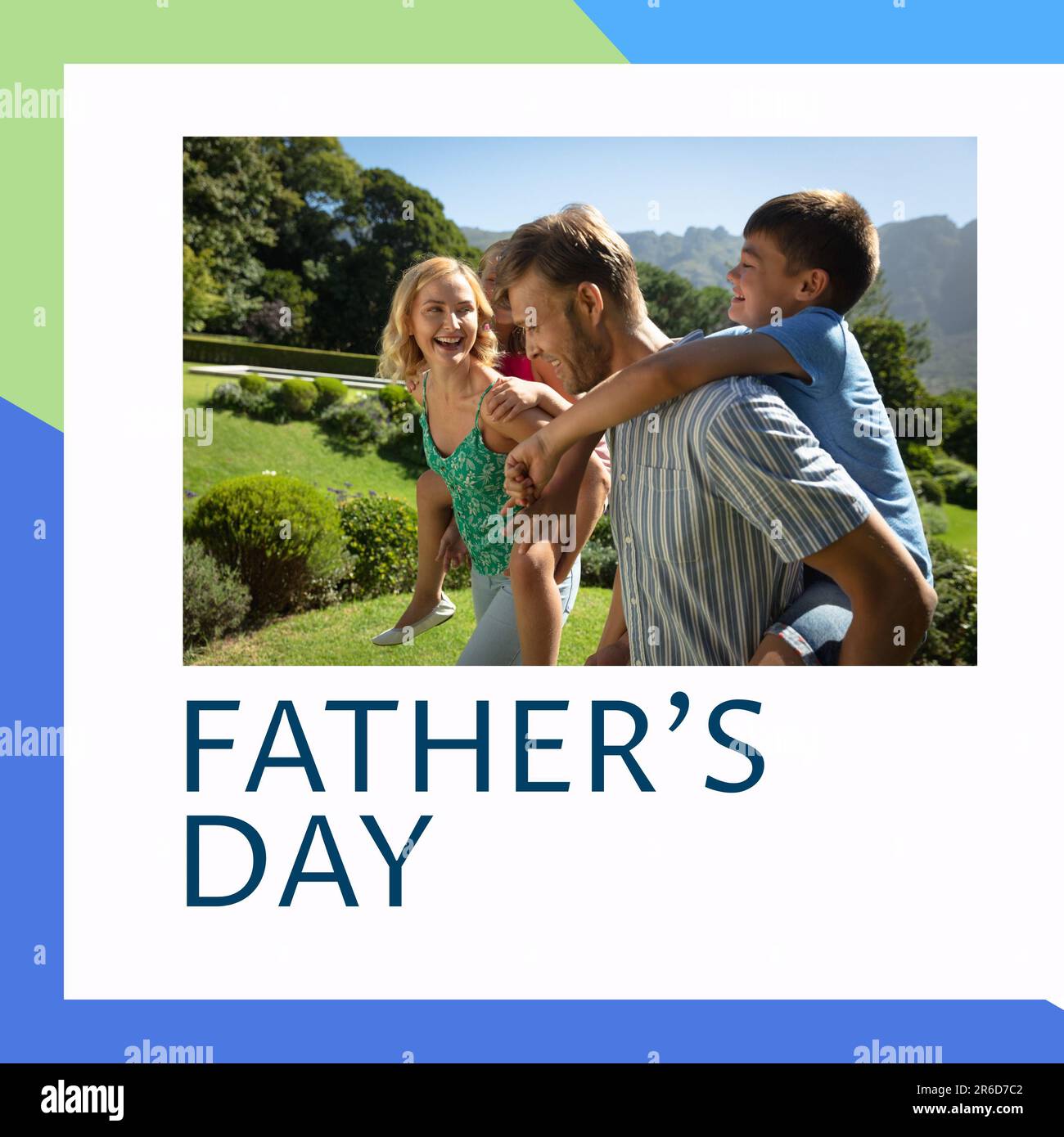 Composite of father's day text with cheerful caucasian parents ...