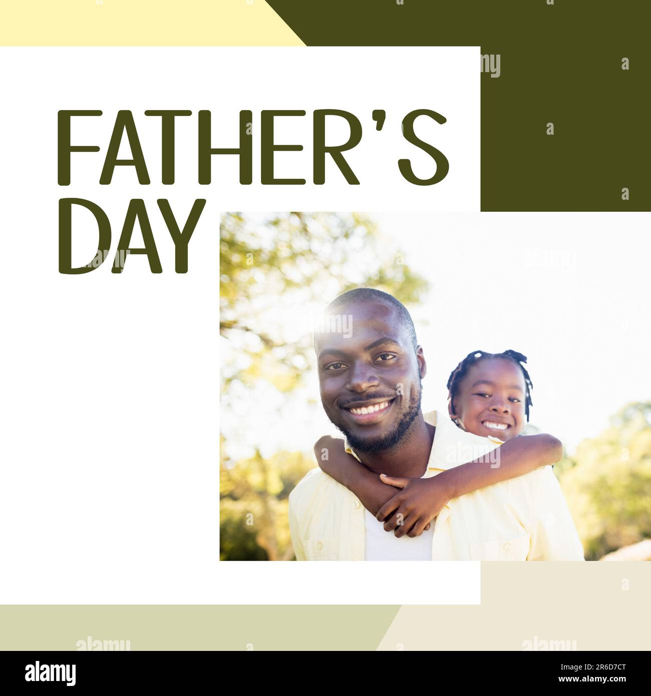 Composite of father's day text over african american smiling young ...