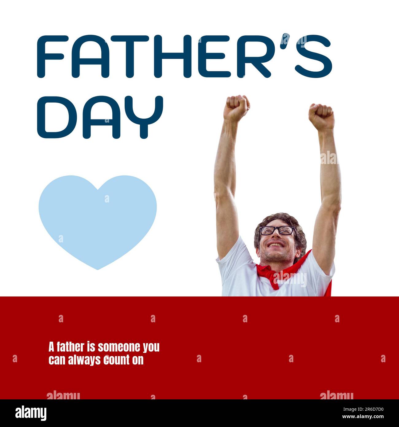 Composite of father's day text and heart shape, caucasian father in ...