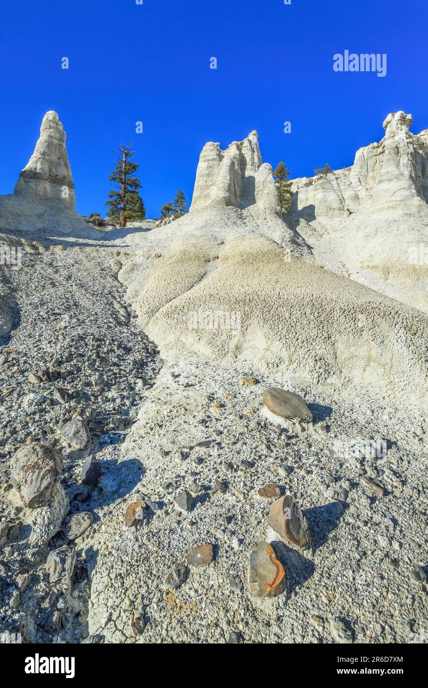 eroded pinnacles of volcanic ash and tertiary sediments in the white ...