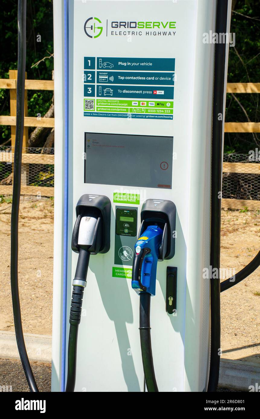 London, UK, 3 June 2023 Gridserve electric highway charging points. EV ...