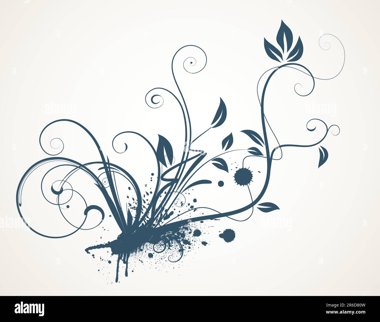Vector illustration of funky Grunge Decorative scroll design Stock ...