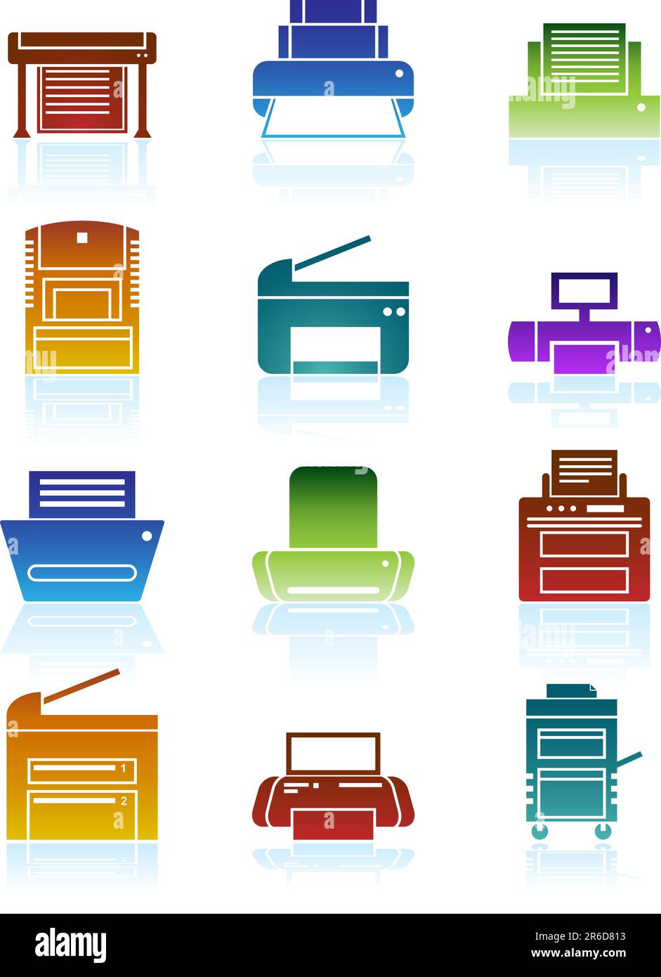 Set of 12 printer icons Stock Vector Image & Art - Alamy