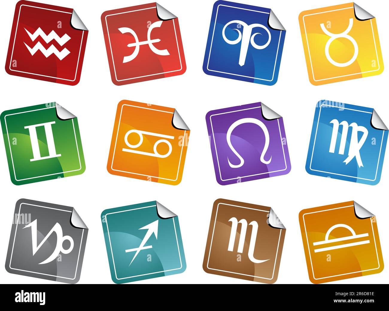 Horoscope sign stickers Stock Vector Image & Art - Alamy