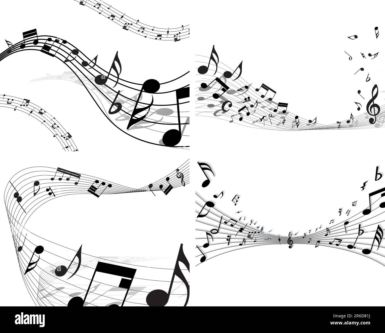 Vector musical notes staff background for design use Stock Vector Image ...