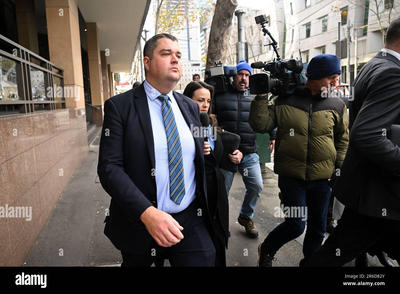 Melbourne, Australia. 09th June, 2023. Timothy Whittaker (left) departs ...