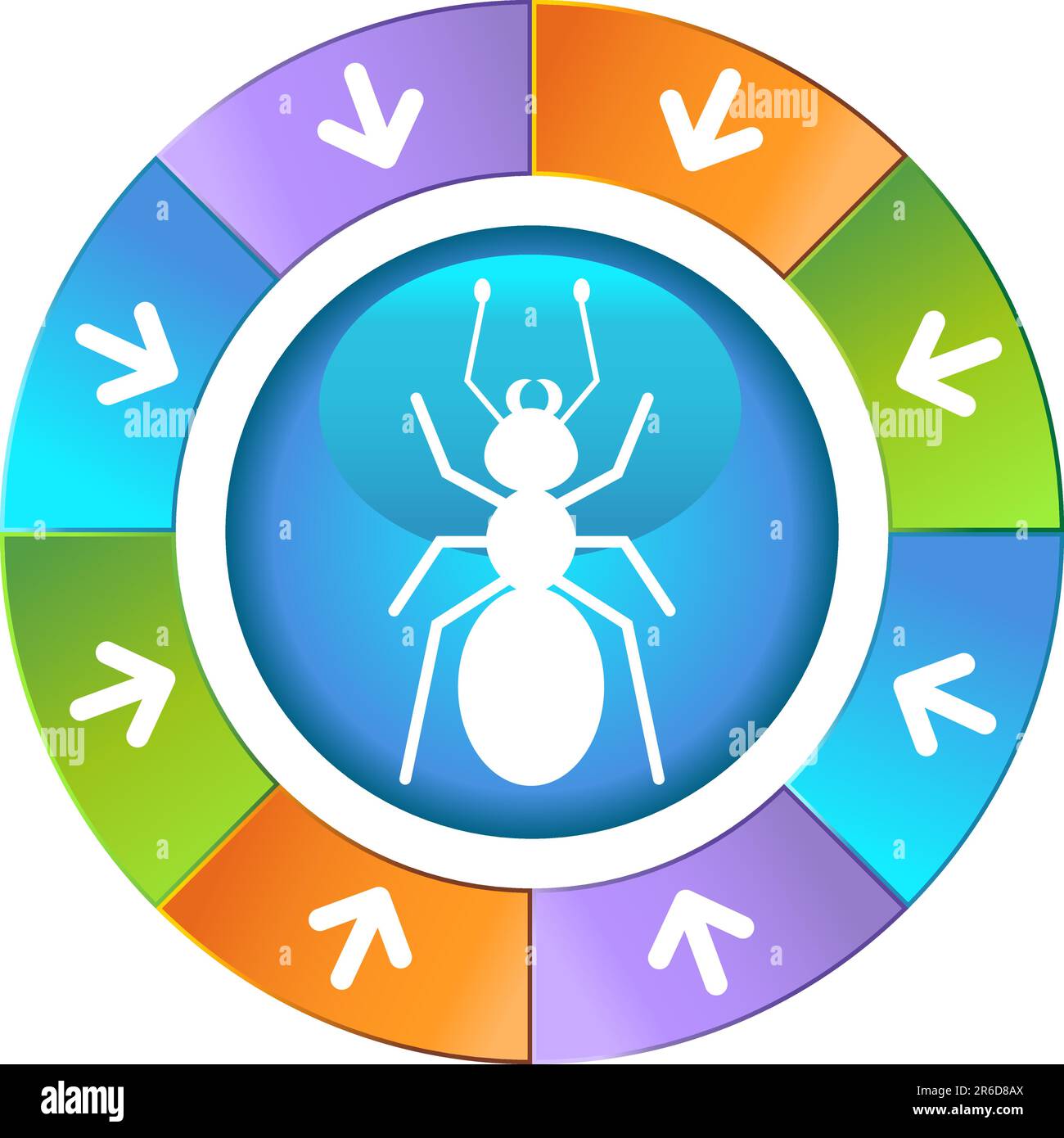 Wheel icon with arrows pointing inward - ant Stock Vector Image & Art ...