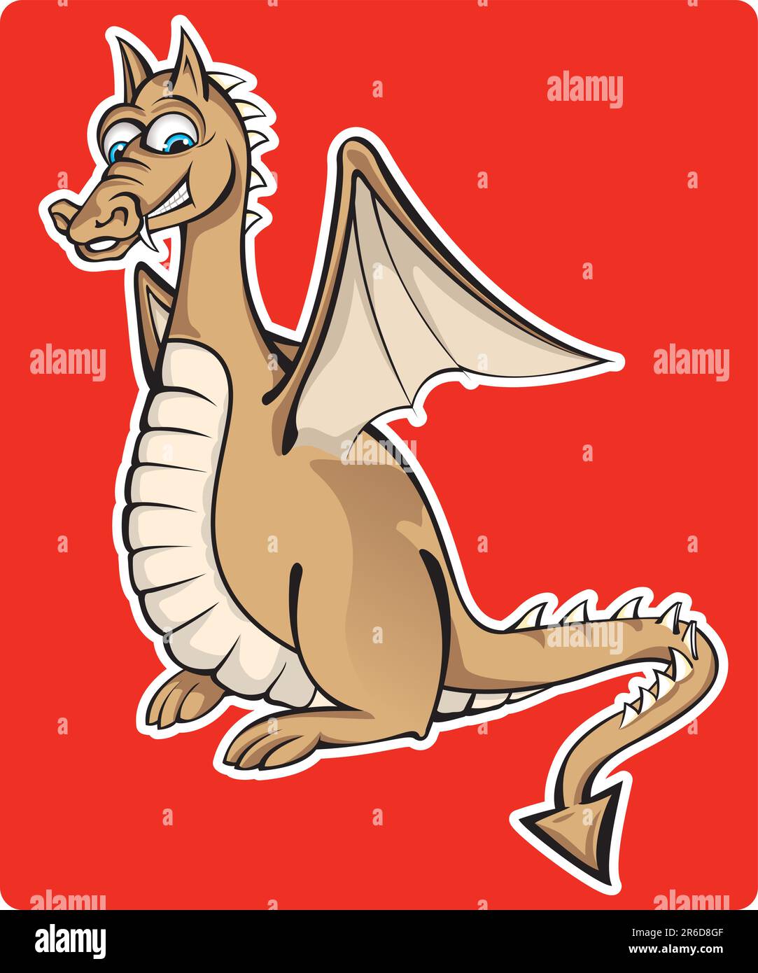 Vector illustration of one dragon Stock Vector Image & Art - Alamy