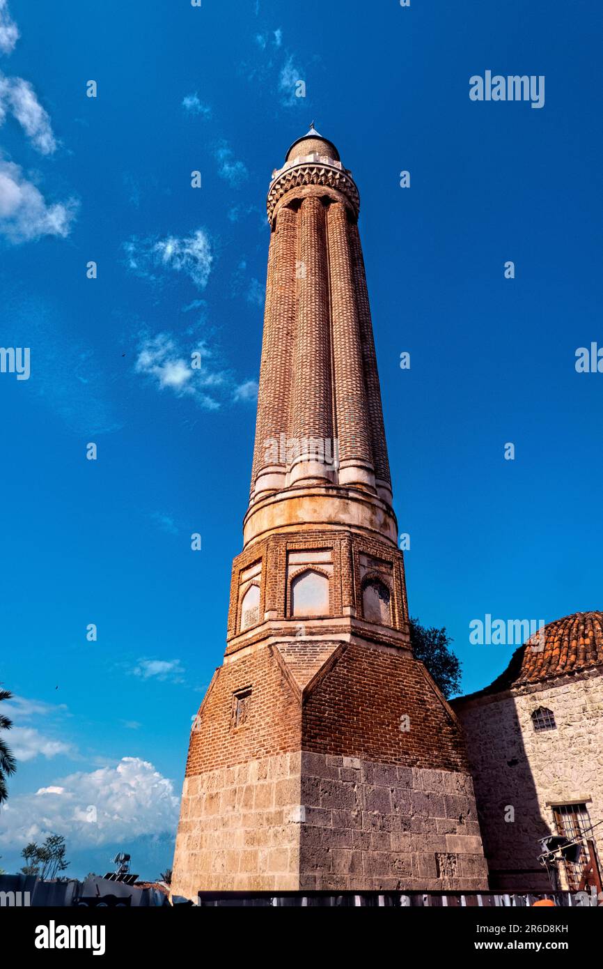 The ancient Seljuk Yivli Minaret Mosque, Kaleiçi, Antalya, Turkey Stock ...