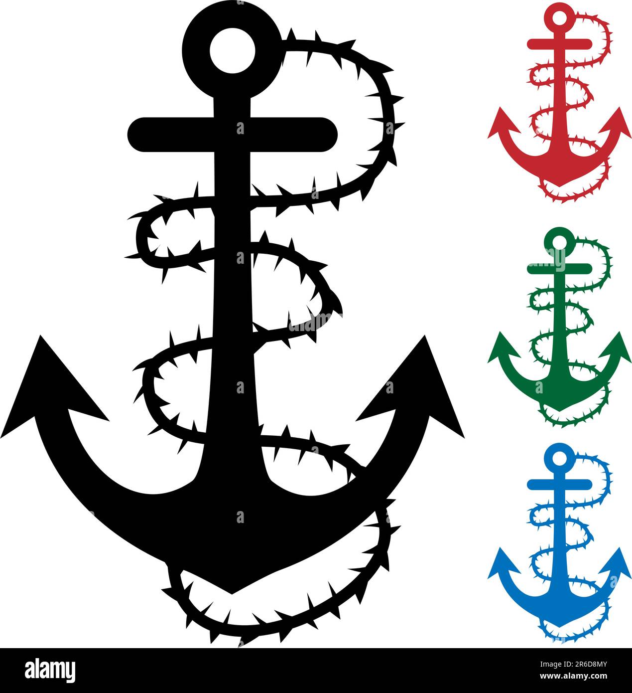 Set sea anchors Stock Vector Images - Alamy