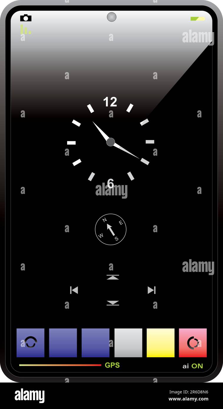 Cell phone model 3, modern style with touch screen and customizable ...