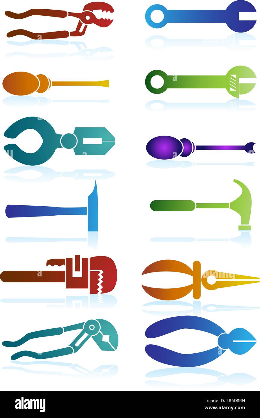 Set of 12 tools icons Stock Vector Image & Art - Alamy