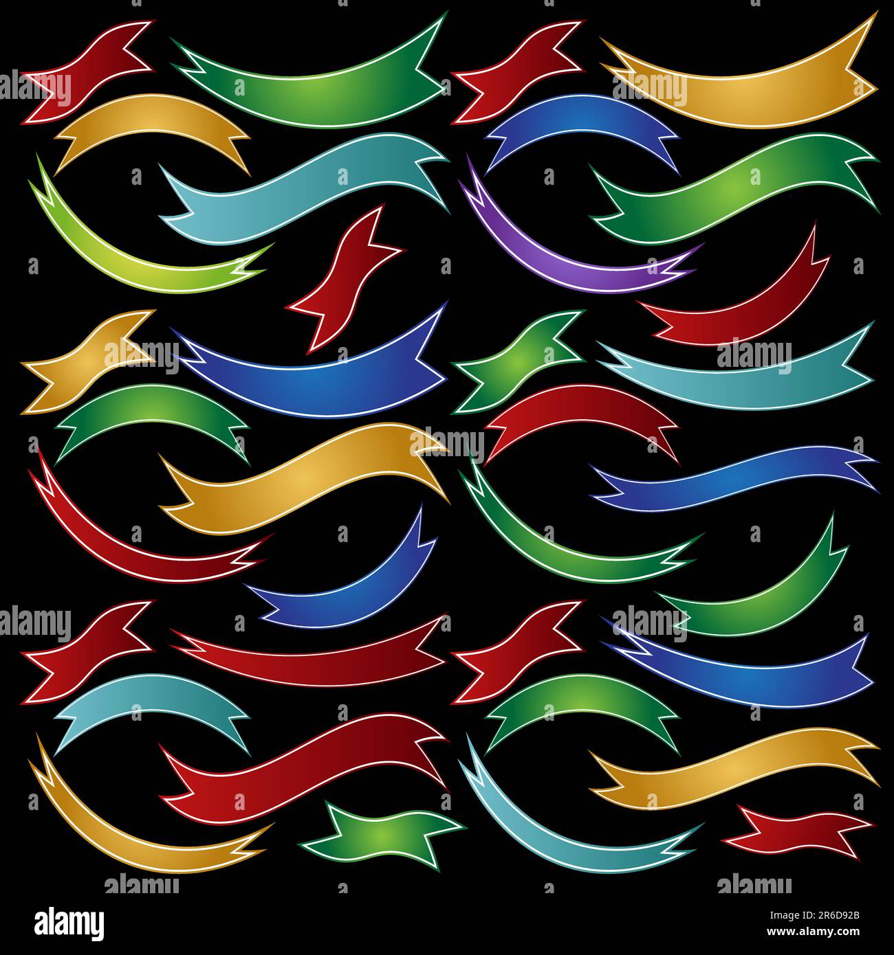 Set of multiple 3D flowing ribbon banners Stock Vector Image & Art - Alamy