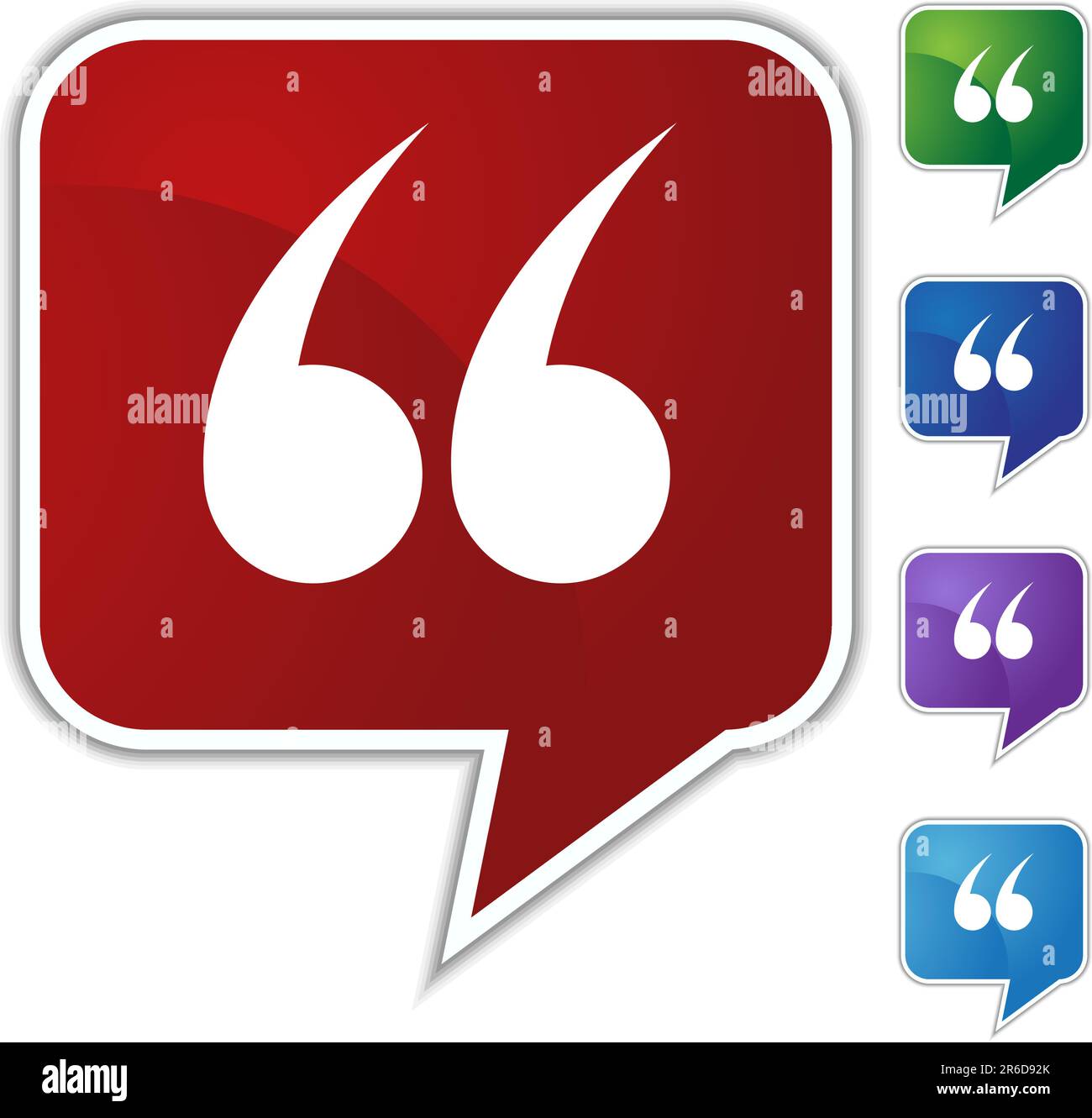 Set of speech bubble style icons - quotation sign Stock Vector Image ...