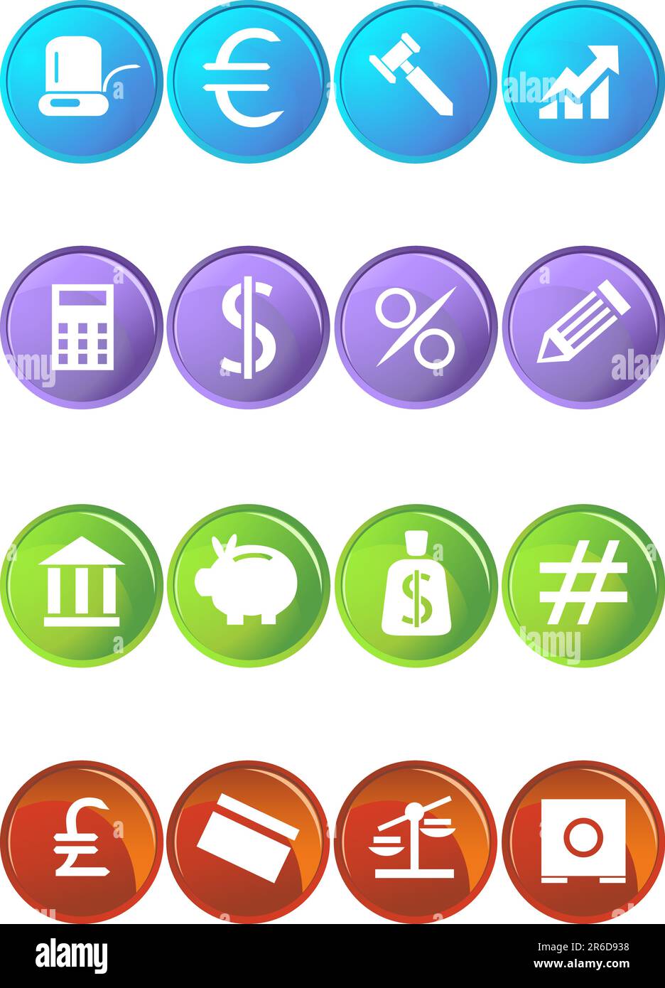 Collection of sixteen banking themed buttons Stock Vector Image & Art ...