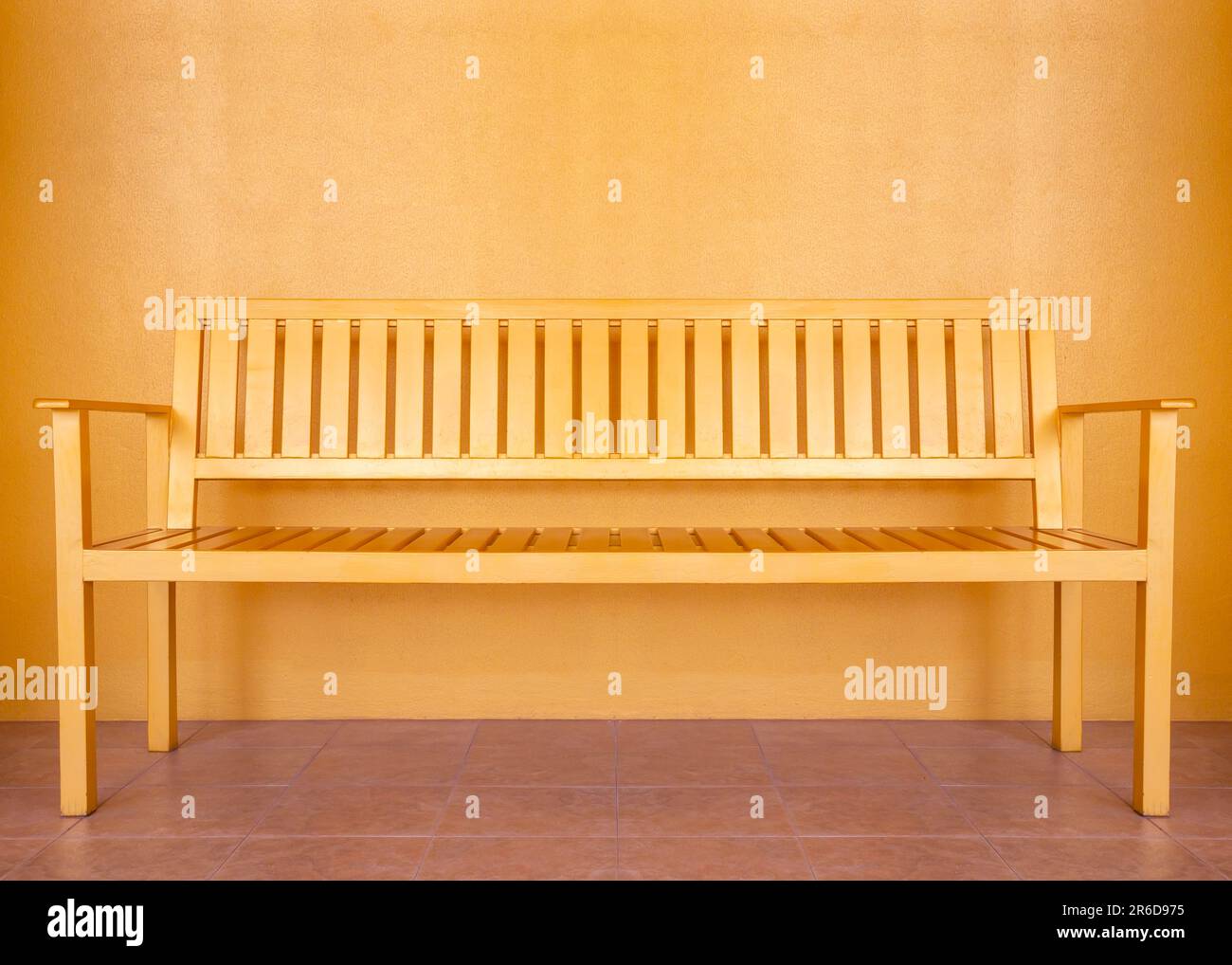 Blank Gold color Bench in golden room Stock Photo - Alamy