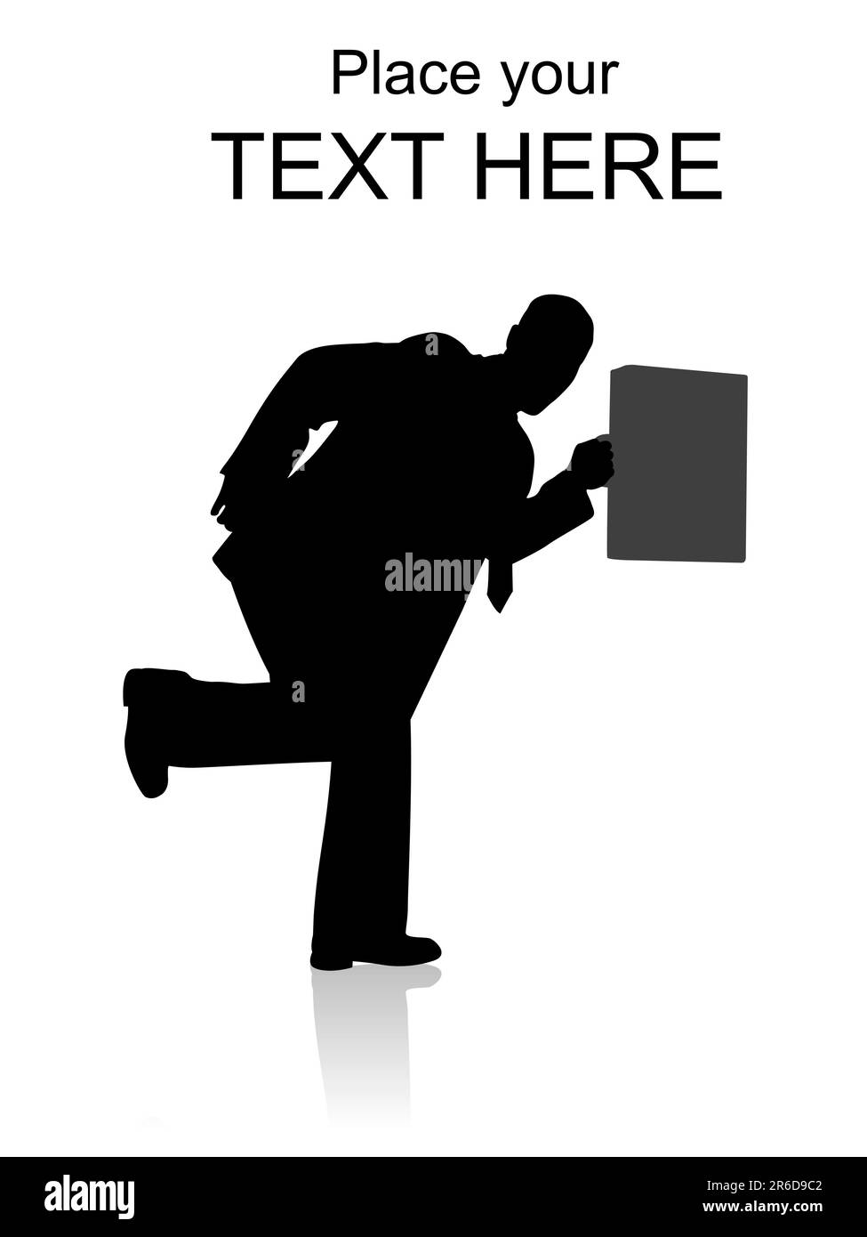 running employee with briefcase with white background Stock Vector ...