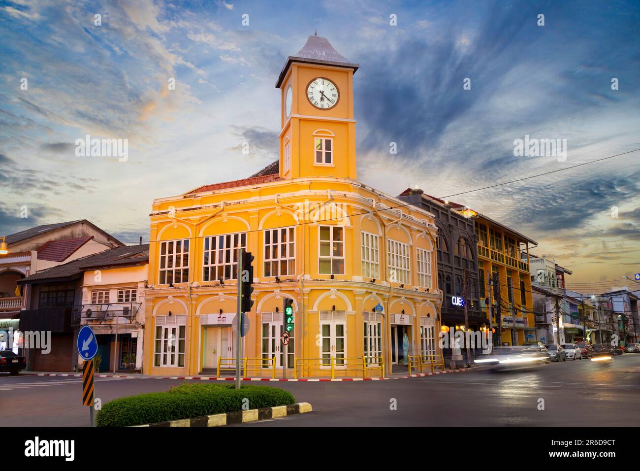 Phuket Thailand , September 14th 2020 ; Landmark chino-portuguese clock ...