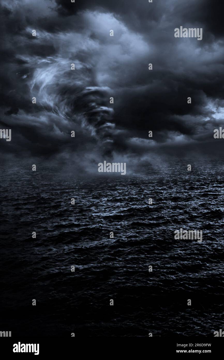 3D Rendering Tornado in the ocean in the rainy season Stock Photo - Alamy