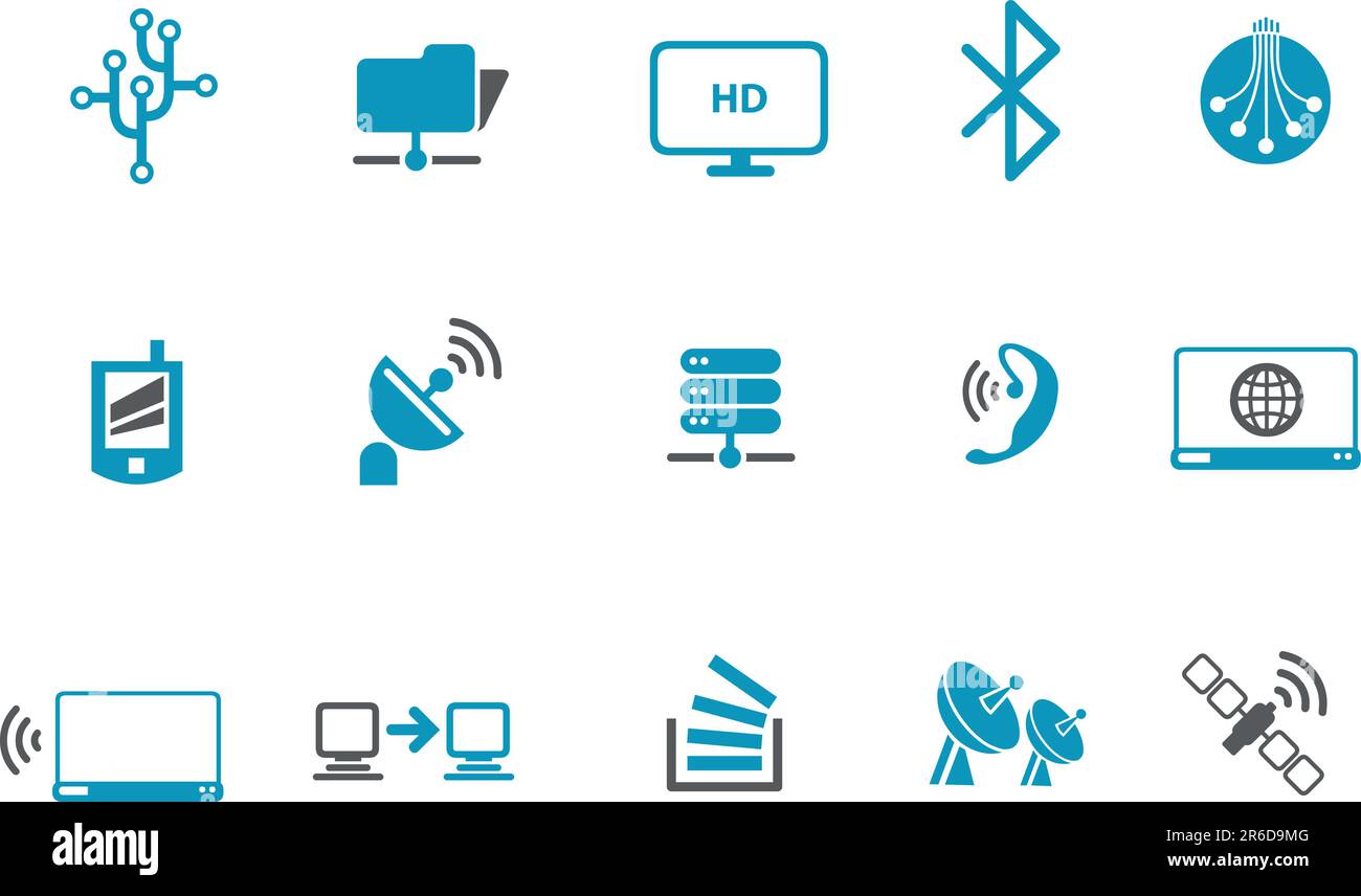 Vector icons pack - Blue Series, wi-fi collection Stock Vector Image ...