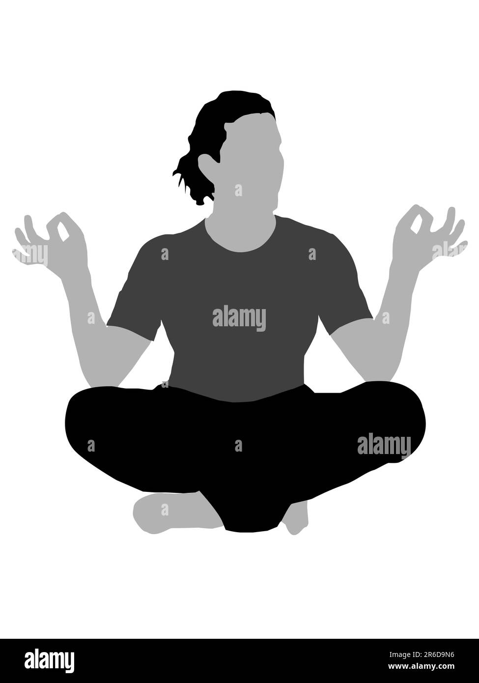 person in meditating pose on isolated background Stock Vector Image ...