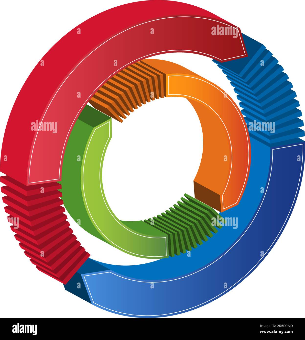 3D Process circle diagram with rotating arrows Stock Vector Image & Art ...