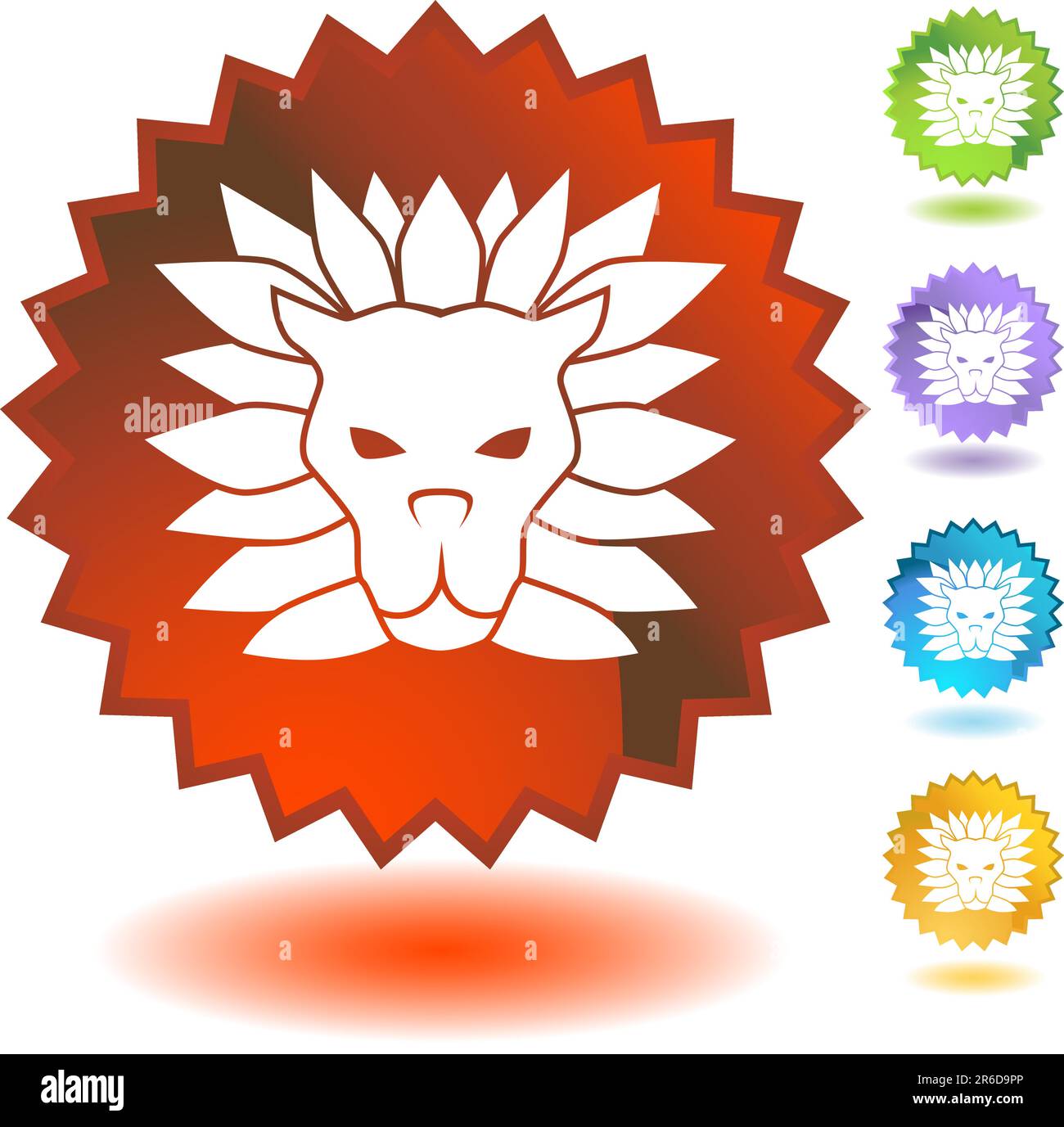 Set of 3D zodiac label icons - Leo Stock Vector Image & Art - Alamy