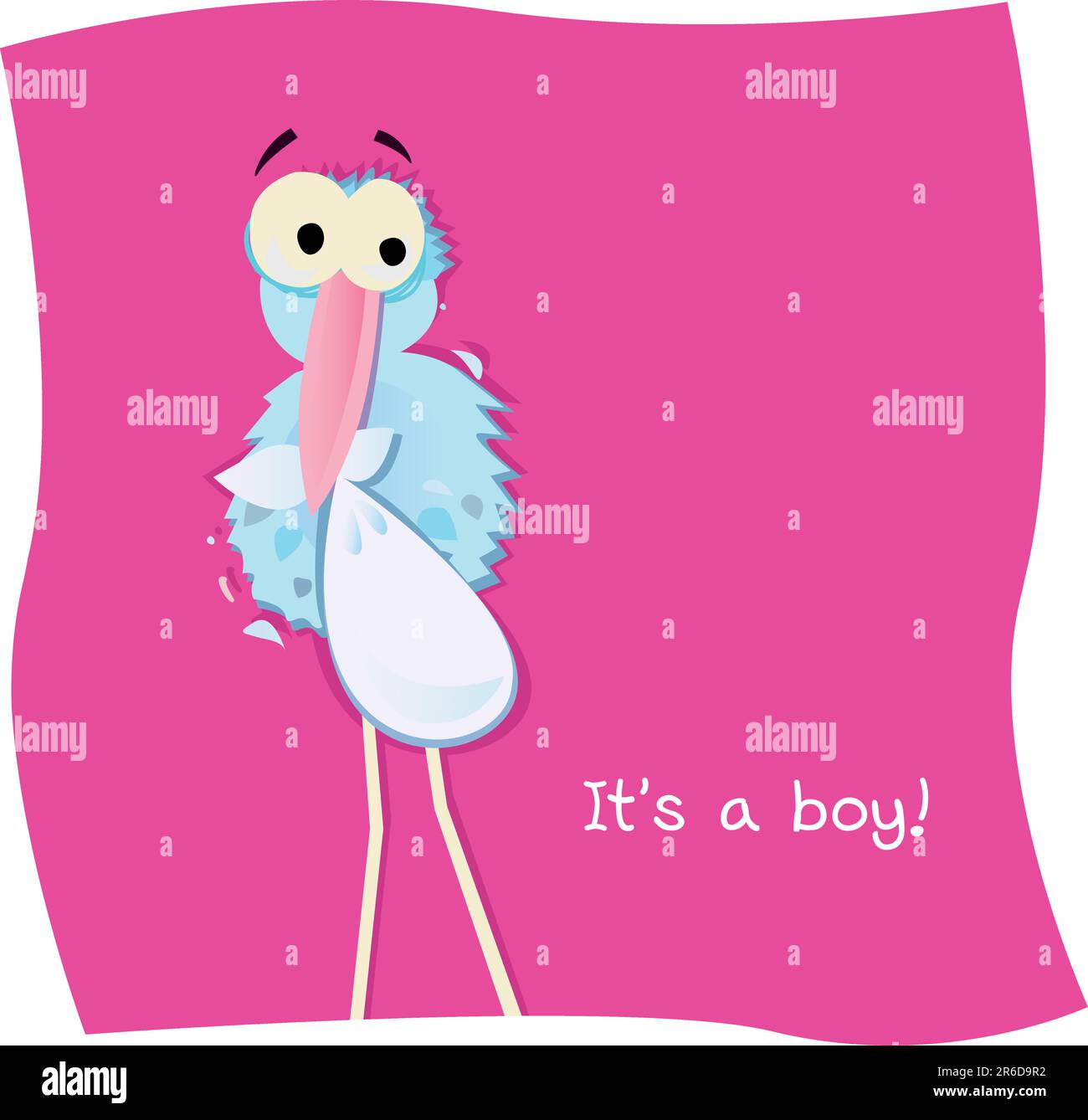 Cartoon stork on pink background. Vector Illustration Stock Vector ...