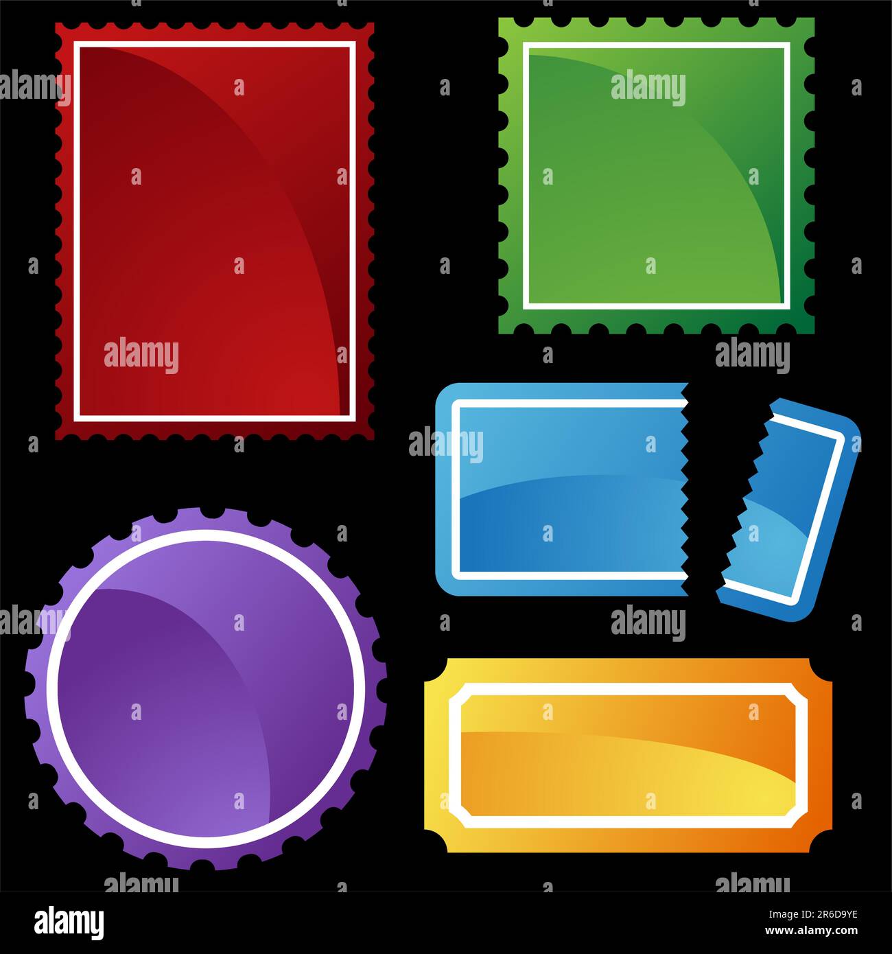 Set of multiple web labels and icons - stamp / ticket style Stock ...