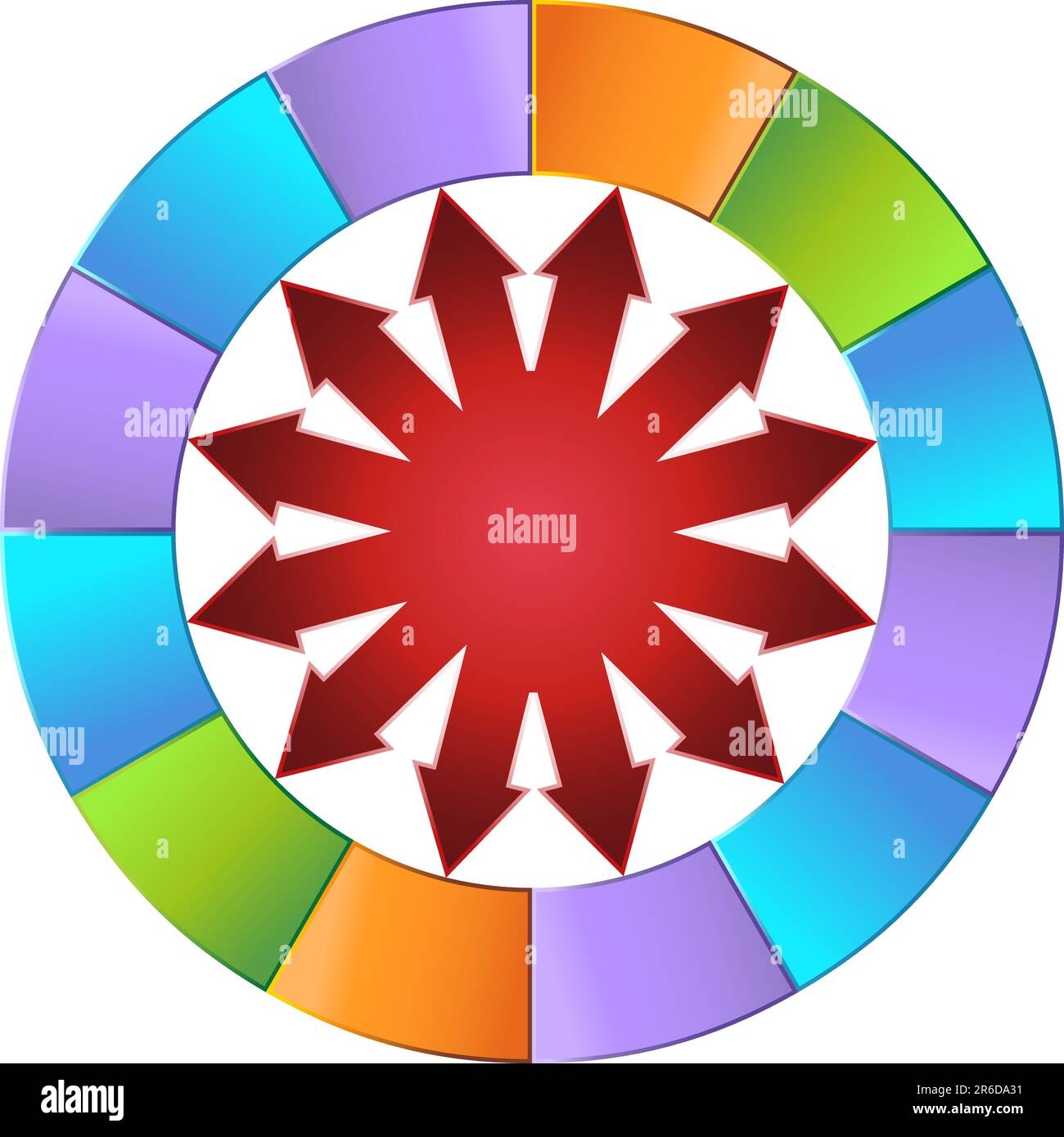 Wheel with multiple arrows pointing outward Stock Vector Image & Art ... Wheel with multiple arrows pointing outward Stock Vector Image & Art ...