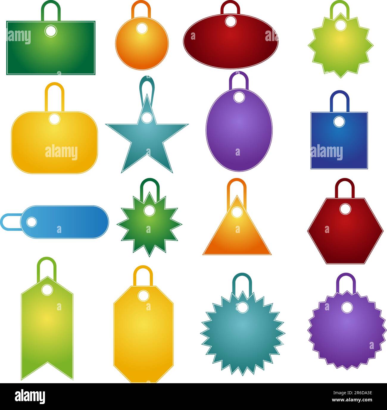 Set of 16 colorful tag icons Stock Vector Image & Art - Alamy
