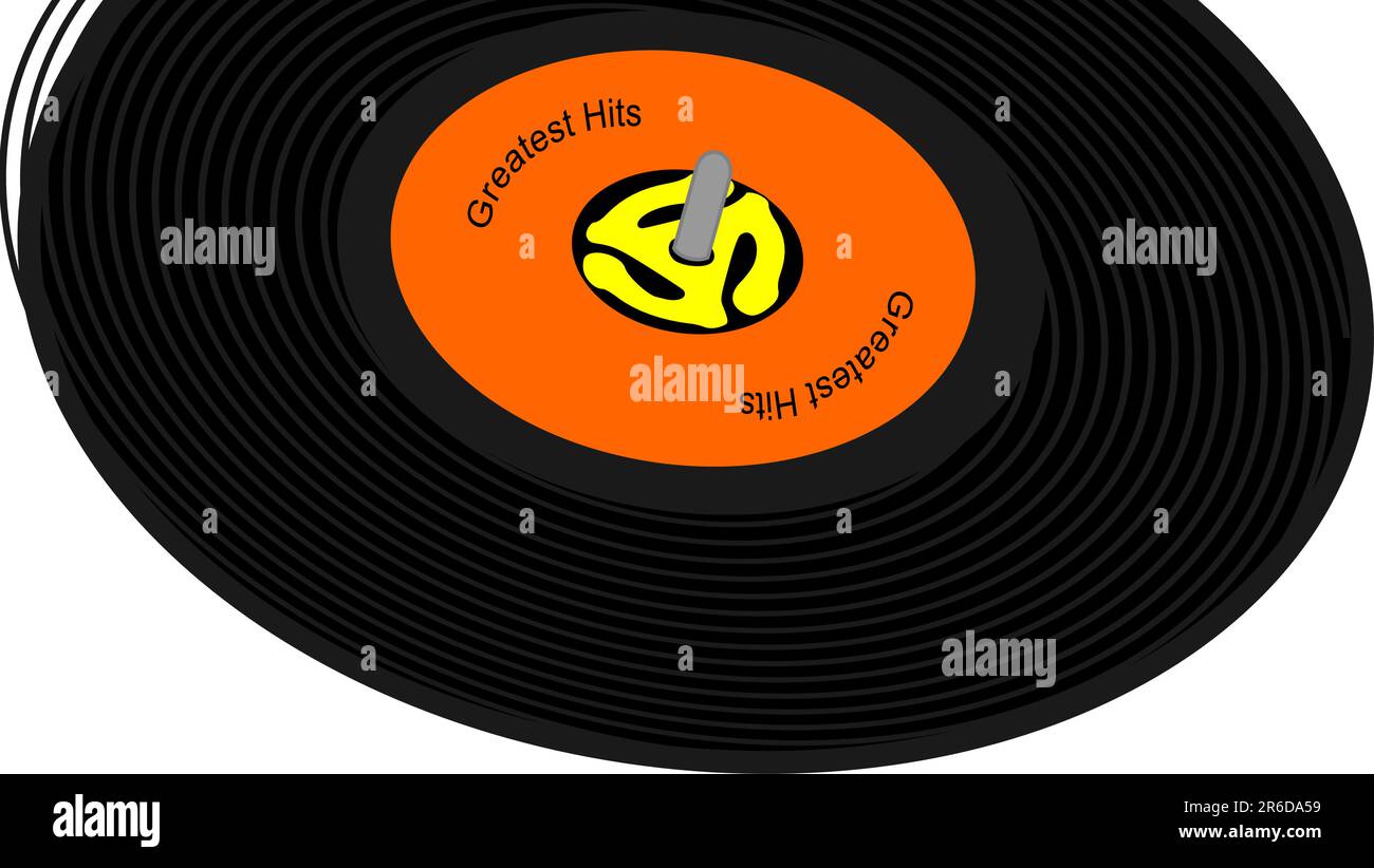 Black forty-five record with orange label Stock Vector Image & Art - Alamy