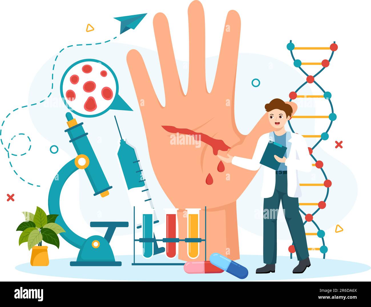 Hemophilia Vector Illustration with Doctor Examining Injured Knee or ...