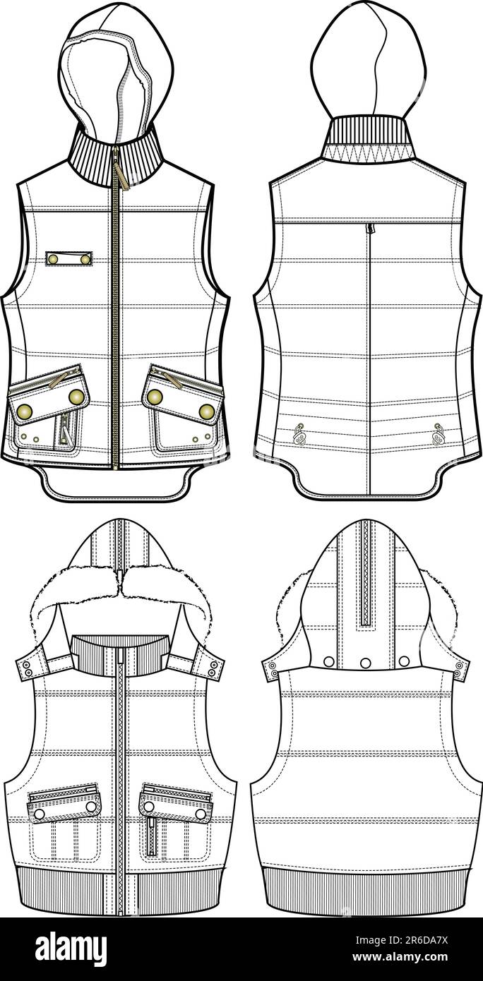 lady padded bomber vest jacket Stock Vector Image & Art - Alamy